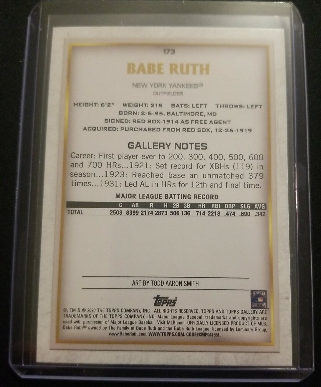 2020 Topps Gallery - Short Prints Babe Ruth #173 for sale online | eBay