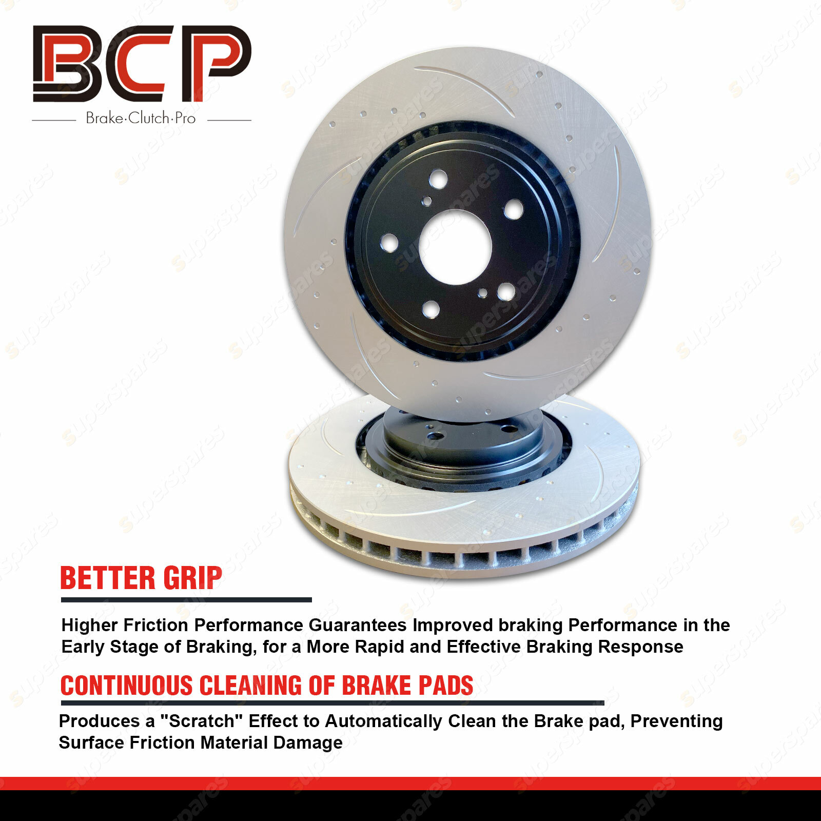 Slotted Pair Front Disc Brake Rotors for BMW 520d 523i 525i 530d 530i ...