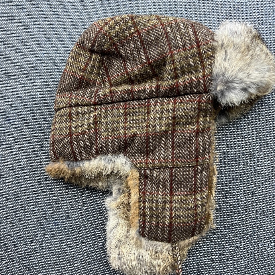 STETSON Trapper Hat Medium Woolrich Rabbit Fur Wool Bomber Ushanka Made ...