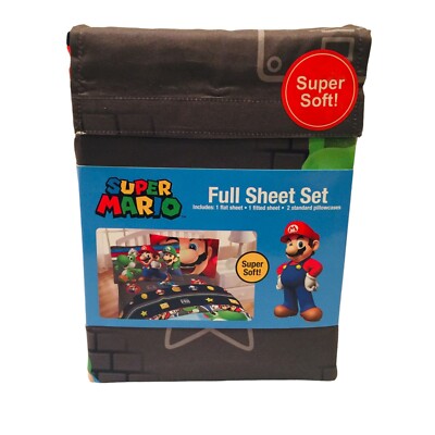 SUPER MARIO TRIFECTA FUN Full Sheet Set 4 Piece Set Mario Luigi Yoshi ...