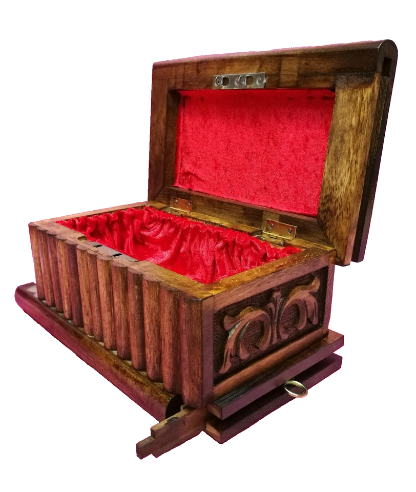 TURKISH PUZZLE MAGIC TRICK SECRET JEWELERY BOX CASE WOOD PANDORA ...