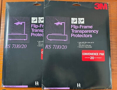 2 Pkg-3m Flip-Frame Transparency Protectors RS-7110/20- 2 pkgs 35 Flip ...