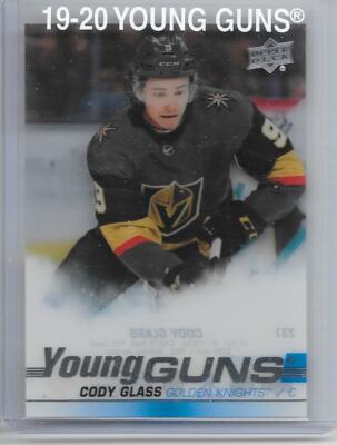 19-20 UPPER DECK CLEAR CUT YOUNG GUNS ROOKIE #237 CODY GLASS RC GOLDEN ...