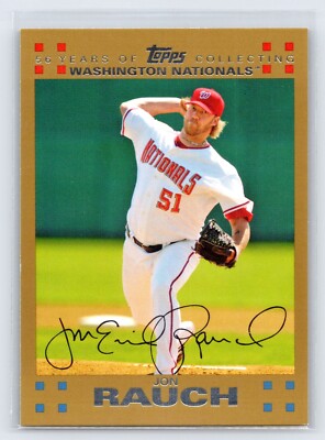 JON RAUCH 2007 Topps Gold Parallel Card #136 Washington Nationals 0228/ ...
