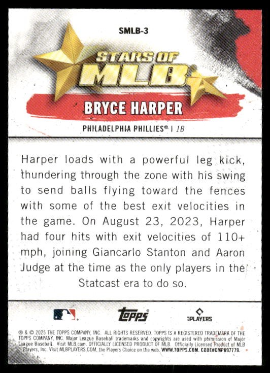 2025 Topps #SMLB-3 Bryce Harper Stars of MLB | eBay