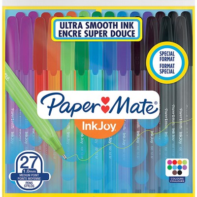 PAPERMATE Inkjoy 100 Capped Ballpoint - Medium - Standard Colours (Pack ...