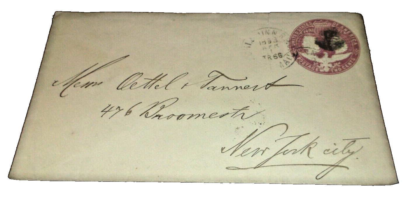 APRIL 1893 CB&Q BURLINGTON CHICAGO & MINNEAPOLIS FAST MAIL TRAIN 56 RPO ...