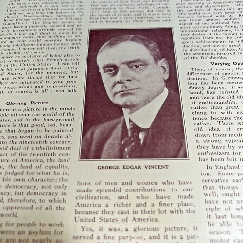 1932 - GEORGE EDGAR VINCENT Speech - ROCKEFELLER FOUNDATION | eBay