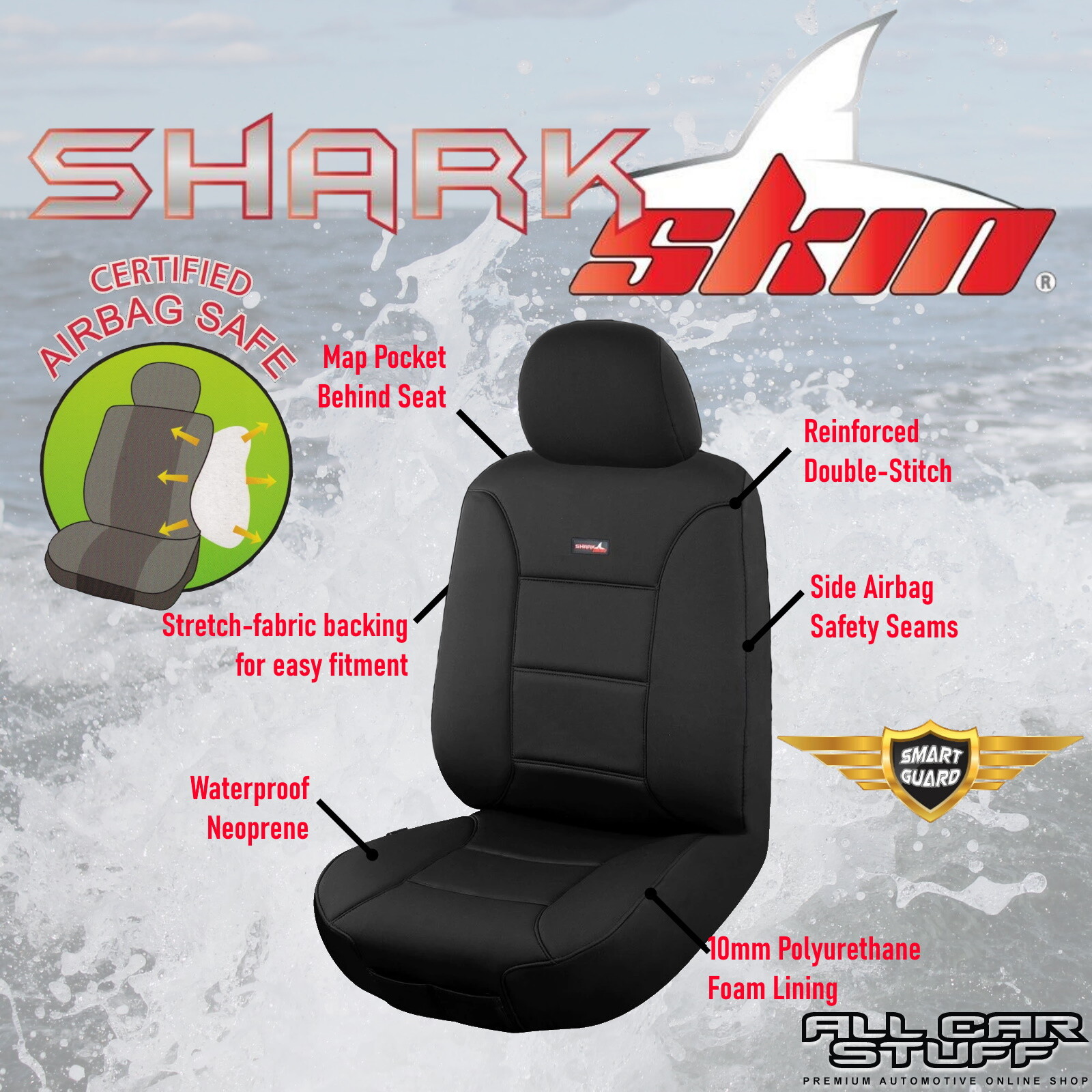 SharkSkin ULTRA Neoprene Seat Covers for Isuzu MU-X (MUX) 2-Rows: 06/ ...