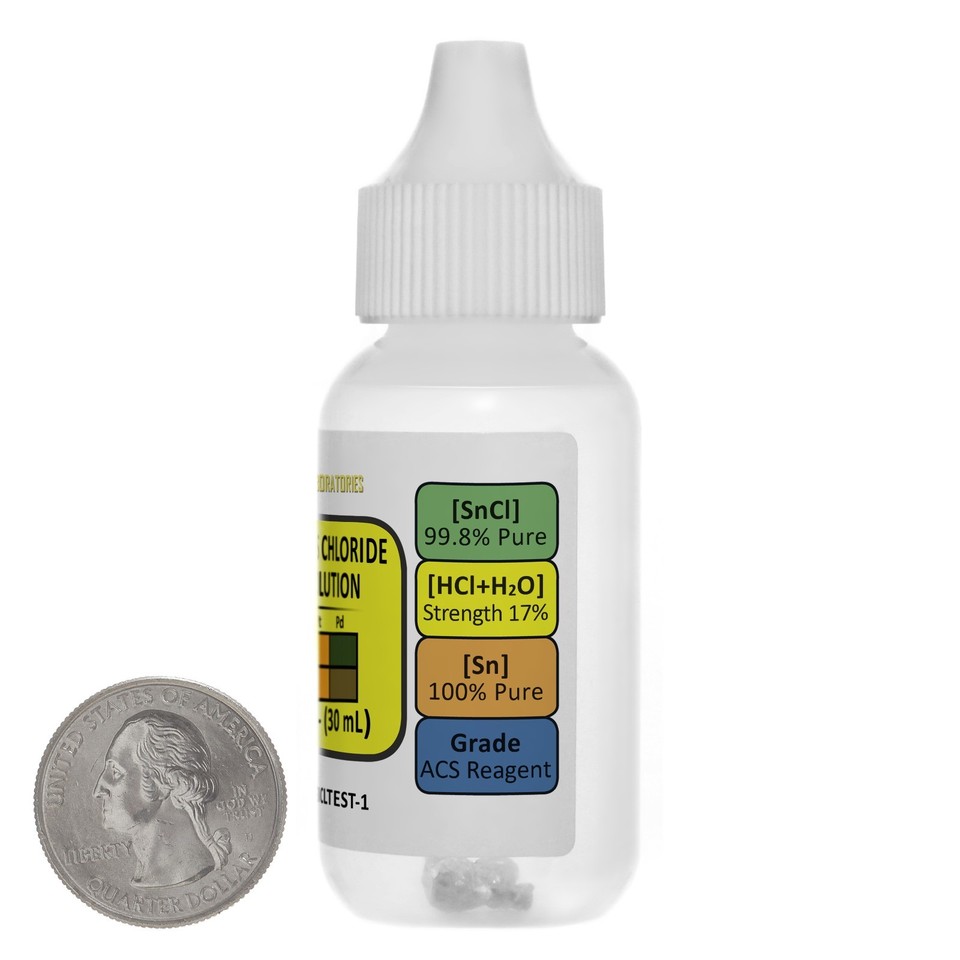 Stannous Chloride Test Solution [SnCl + HCl + H2O] 1 Oz in a Dropper ...