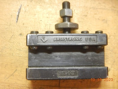 ARMSTRONG NO. 81-047 TOOL HOLDER FOR METAL LATHE QUICK CHANGE TOOL POST ...