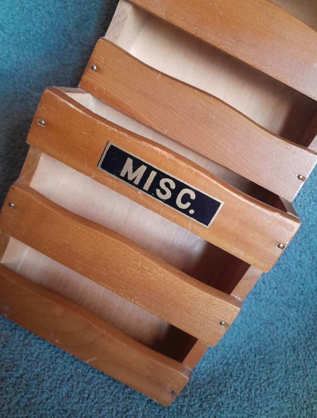 Wonderful Vintage 1970s Solid Wood Wall 3 Tiered Letter/Bill Holder ...