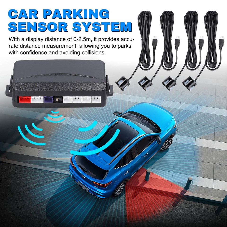 Parking Sensor Kit: Reverse Guidance with 4 Sensors and Audible Alerts ...