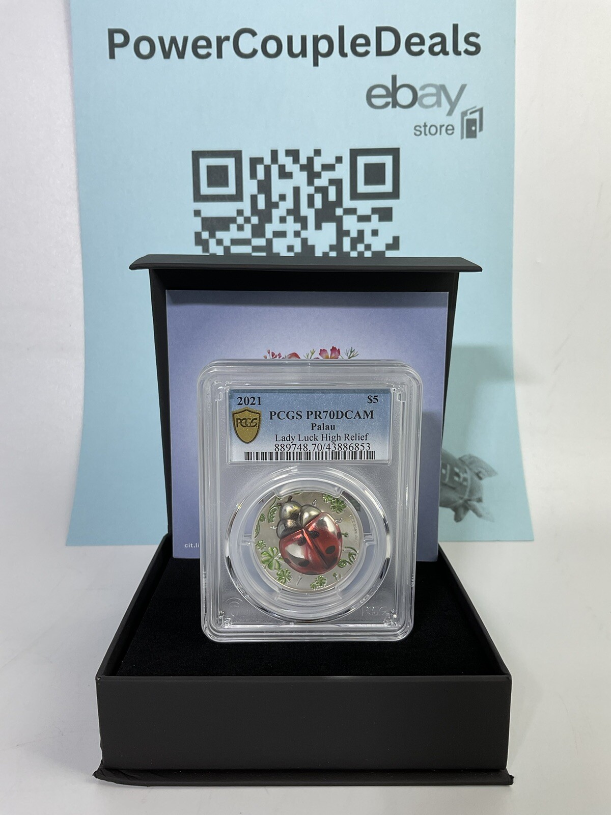 2021 CIT LADY LUCK PCGS PF70 DCAM 1oz Silver Proof Ladybug Coin Palau ...