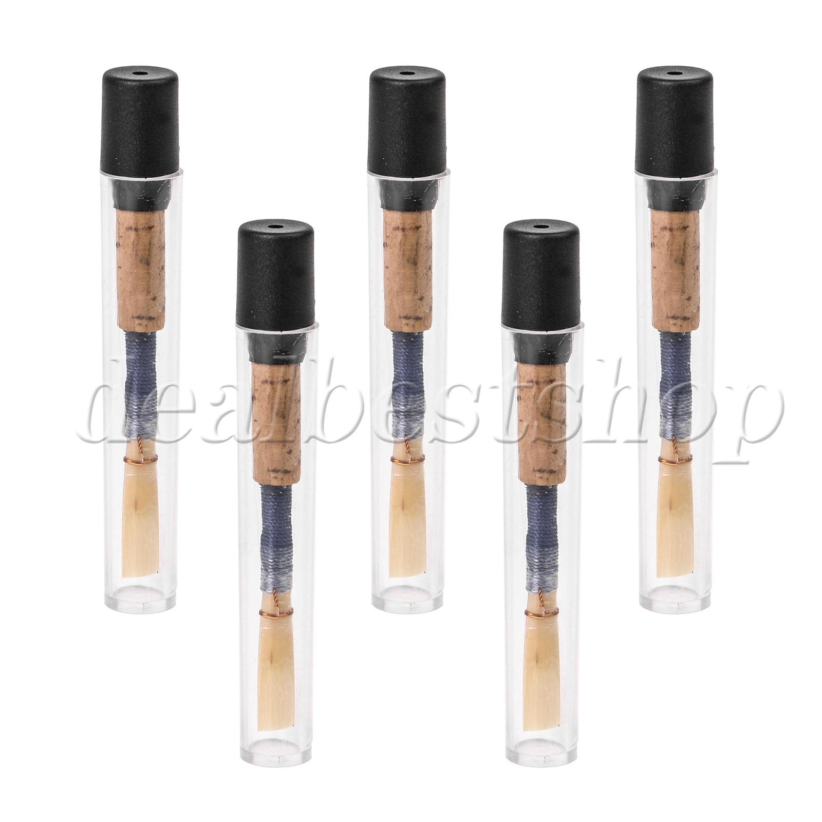 5Pieces Medium Hard Oboe Reed w/ Plastic Case Handmade Blue for Repair ...
