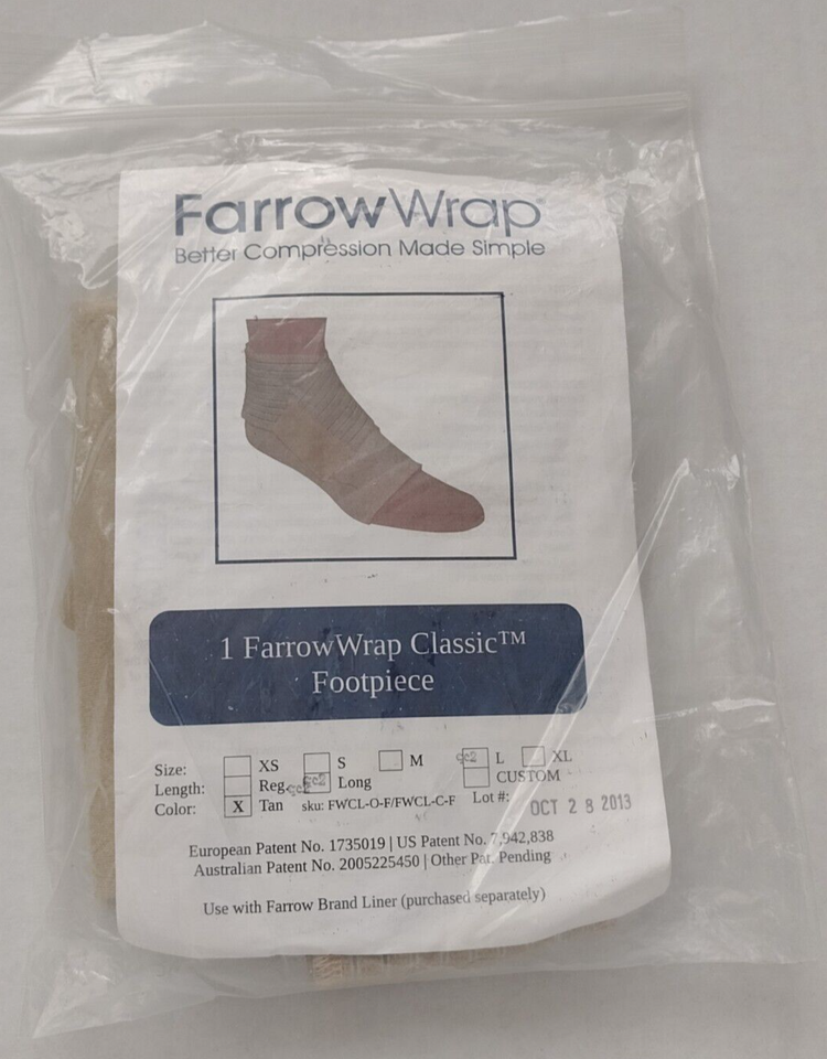 FarrowWrap Classic Foot Piece in Size Large Long for Lymphedema & Foot ...