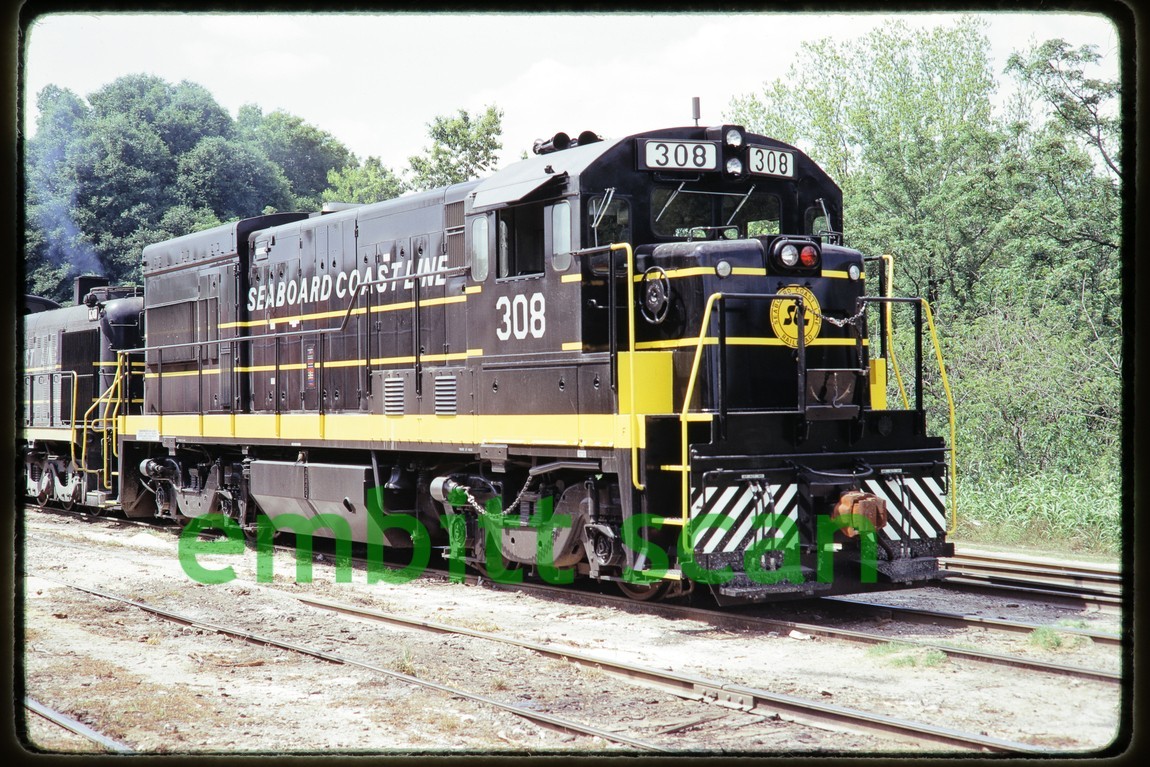 Original Slide, SCL Seaboard Coast Line GE U18B #308 at High Springs FL ...