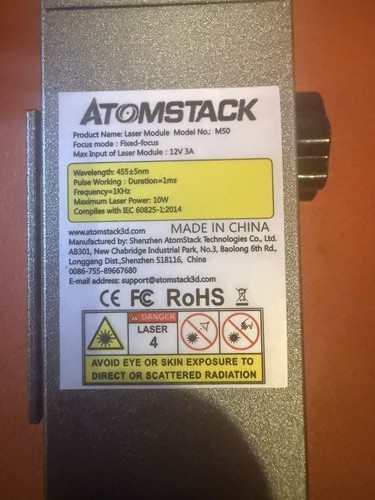 Atomstack Laser Module M50 Focus Mode Fixed-focus, Max input 12v-3A | eBay