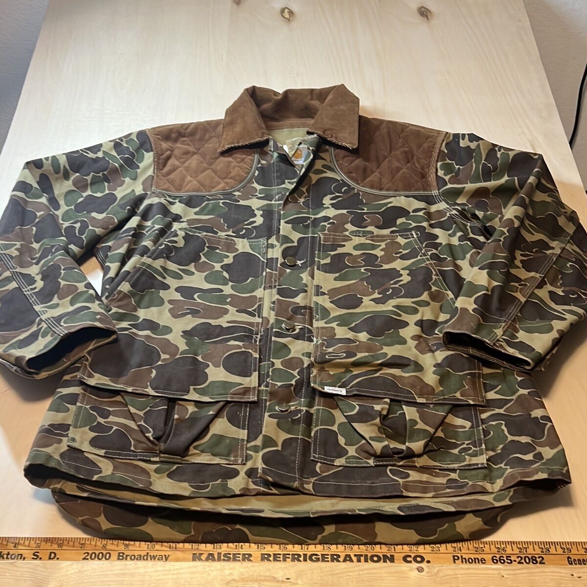 VTG Carhartt Hunting Jacket CQ103 Large Camo Green Brown VTG Carhartt Hunting Jacket CQ103 Large Camo Green Brown