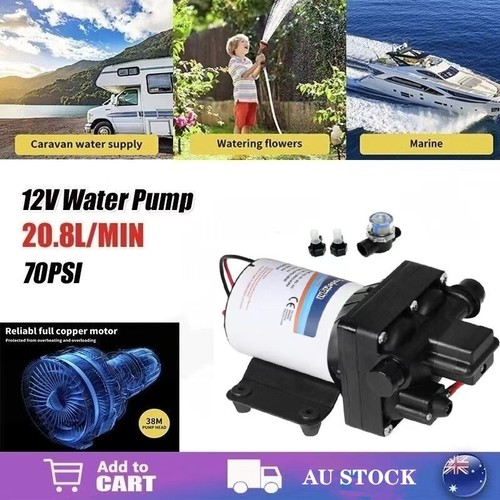 12V Caravan Water Pump High Pressure Self-priming rv Camping Boat 70PSI ...