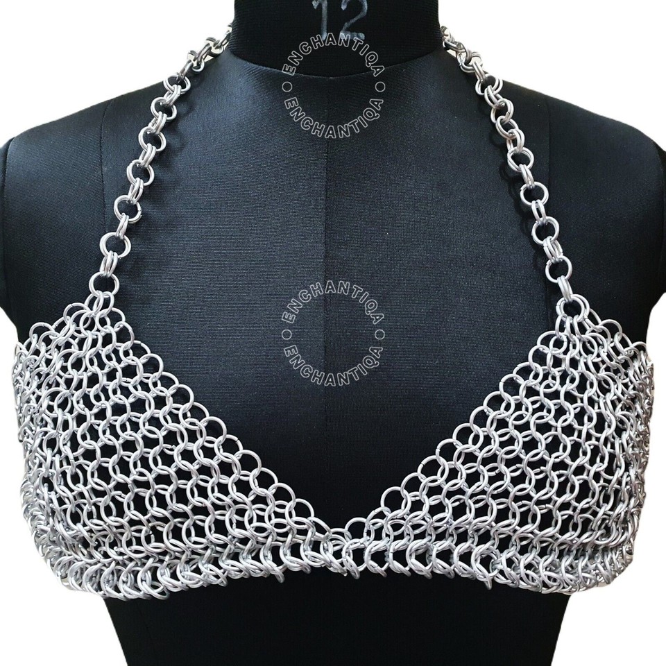 Handmade Elegant Chainmail Bra, Aluminium Bikini Lingerie Bra, Sexy ...