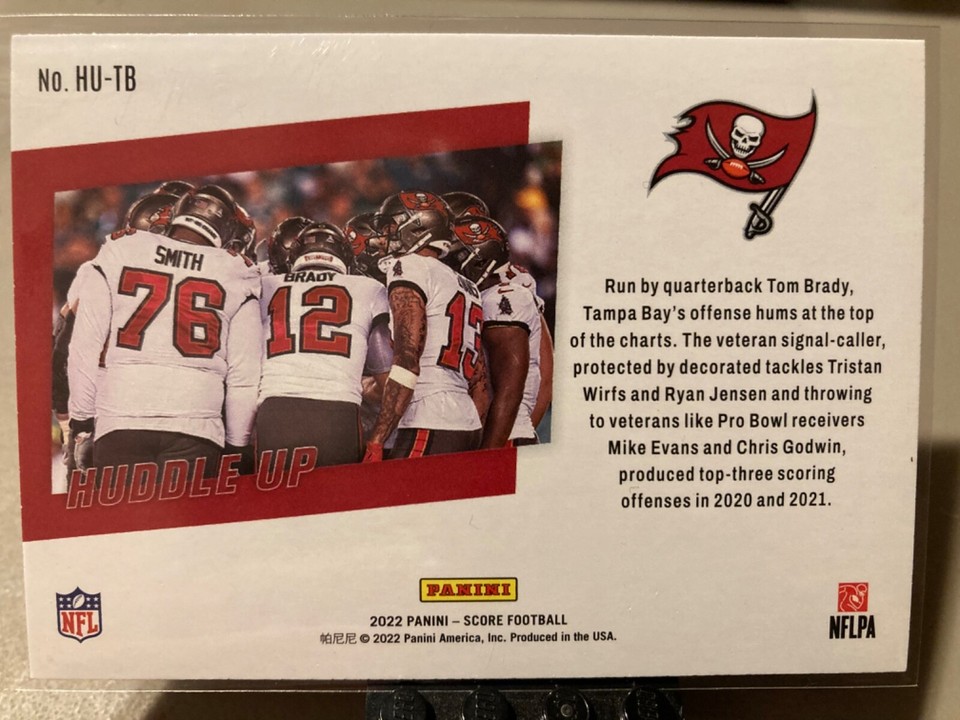 TAMPA BAY BUCCANEERS HUDDLE UP INSERT 2022 Panini Score Football #HU-TB ...