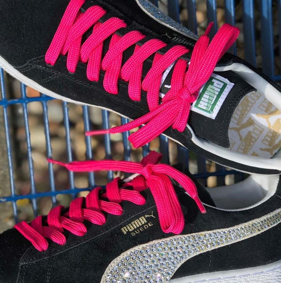 Coloured Pink Round Flat Curly Elastic No Tie shoe laces Trainer Boot ...