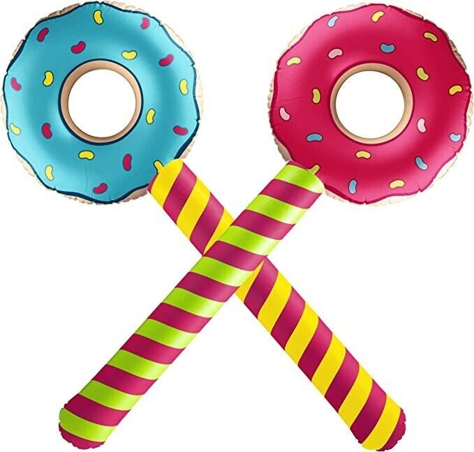 4 JUMBO ~ Inflatable Donut Lollipop Wonka CANDYLAND Inflate Pool Float ...