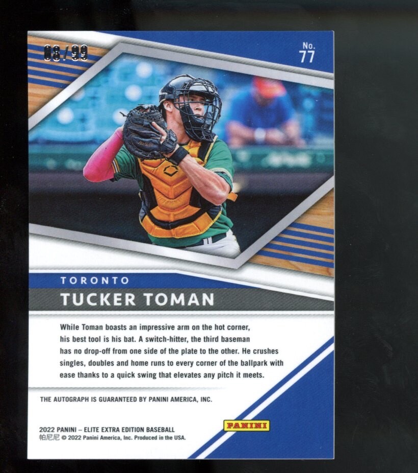 2022 Elite Extra Edition TUCKER TOMAN auto /99 blue jays #77 | eBay