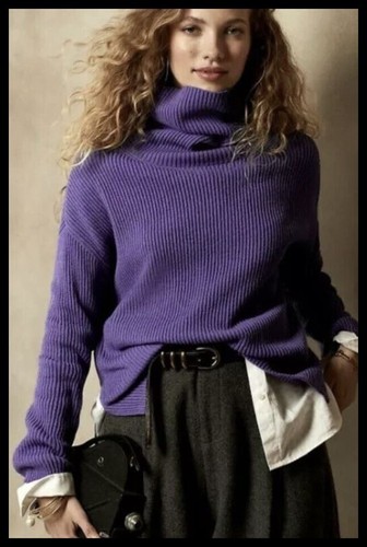 Banana Republic Women's NWT Italian Wool Cashmere Turtleneck Sweater L ...