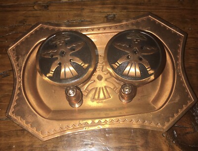 Vintage Copper Salt and Pepper Shakers, Aztec Design | eBay