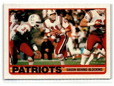1989 Topps #193a Team Leaders Tony Eason Behind Blocking New England ...