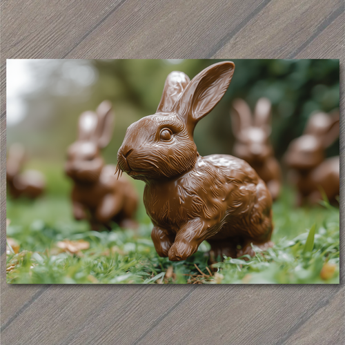 Art Print Easter Chocolate Rabbits Racing In Field Festive Candy ...