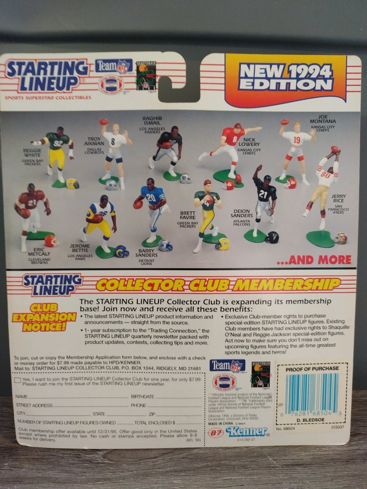 1994 Kenner Starting Lineup DREW BLEDSOE New England Patriots QB NFL ...