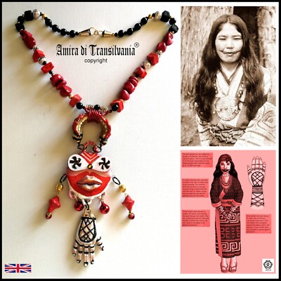 ainu tribe necklace ethnic pendant primitive jewelry ritual face eyes ...
