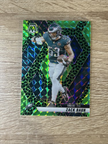 2025 Mosaic ZACK BAUN FOTL Spectris Green Prizm /13 Philadelphia Eagles ...