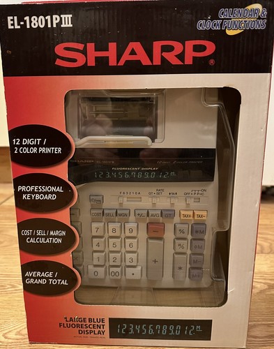 SHARP EL-1801PIII 12 Digit 2 Color Printer Brand New In Box | eBay