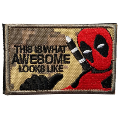 THIS IS WHAT AWESOME LOOKS LIKE DEADPOOL BADGE EMBROIDERED HOOK PATCH /02 | eBay