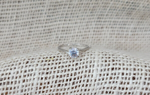 18K White Gold Electroplated Solitaire Engagement Ring Ana Bekoach | eBay