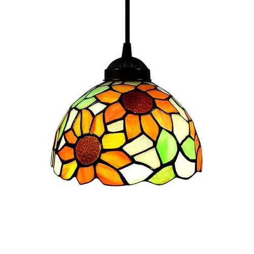 Elegant Tiffany Hanging Ceiling Light Fixture Modern Sunflower Pendant ...