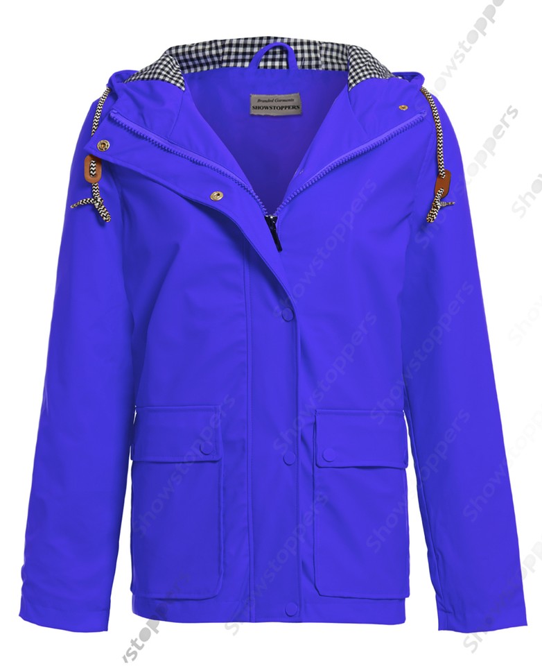 NEW WATERPROOF Festival Mac Ladies PVC Raincoat Women Jacket Size 10 12 ...
