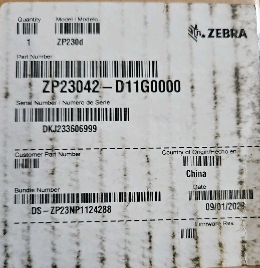 ZEBRA ZP230D THERMAL LABEL PRINTER NEW Sealed Box | eBay