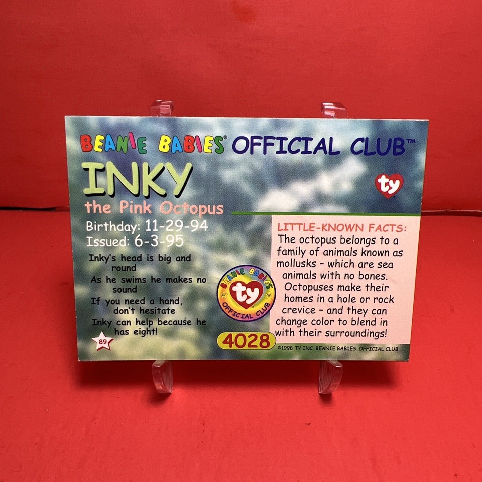 1998 Ty Beanie Babies Series 1 Inky The Pink Octopus #89 VG🦄 | eBay