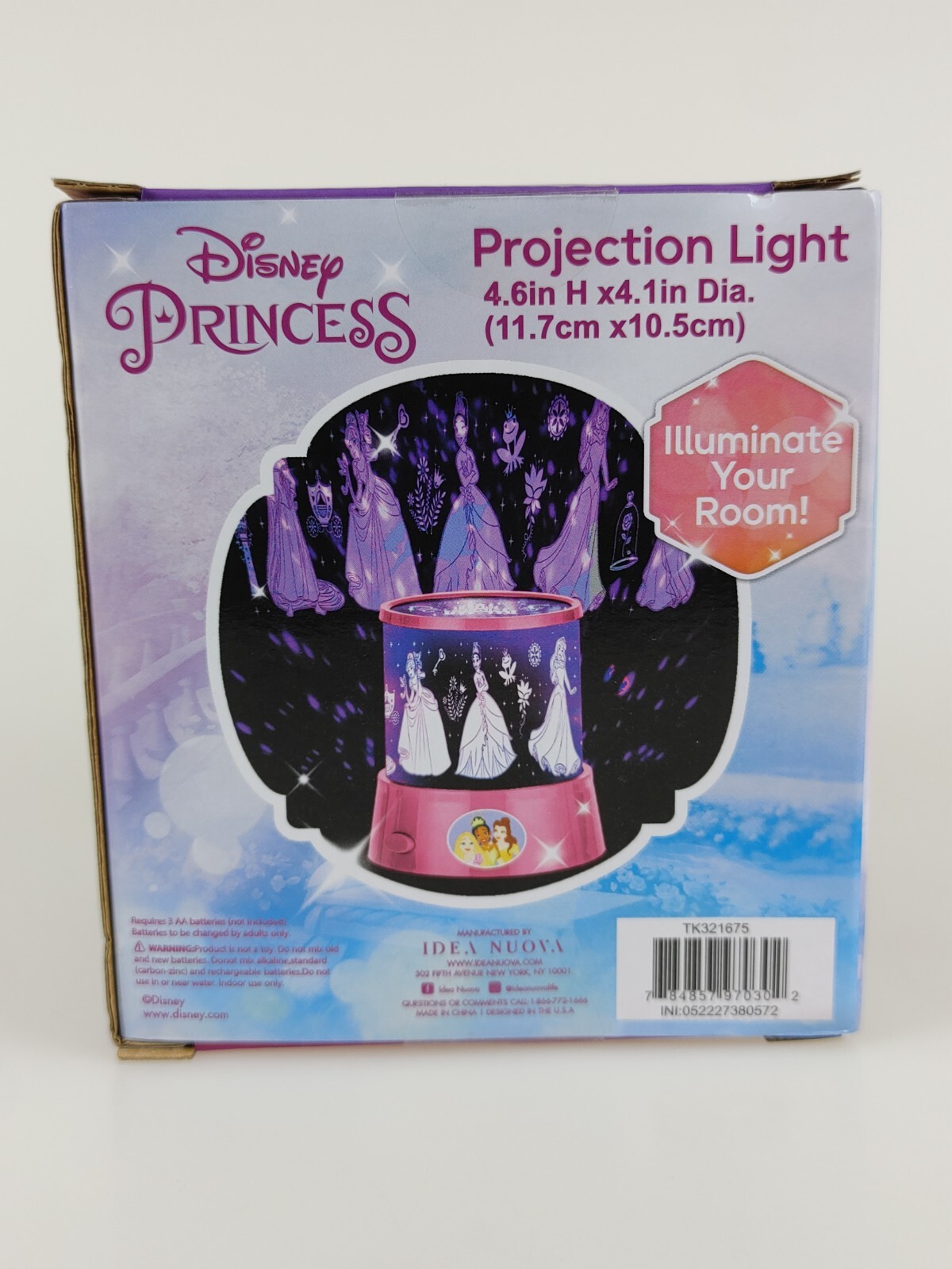 Disney Princess Projection Light Lamp 4.6"x4.1" Pink & Purple Idea ...