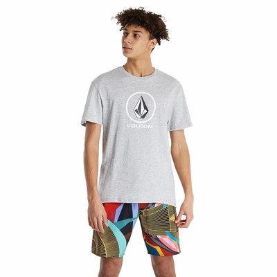 Volcom Men's Crew Neck T-Shirt ~ Crisp Stone heather grey | eBay