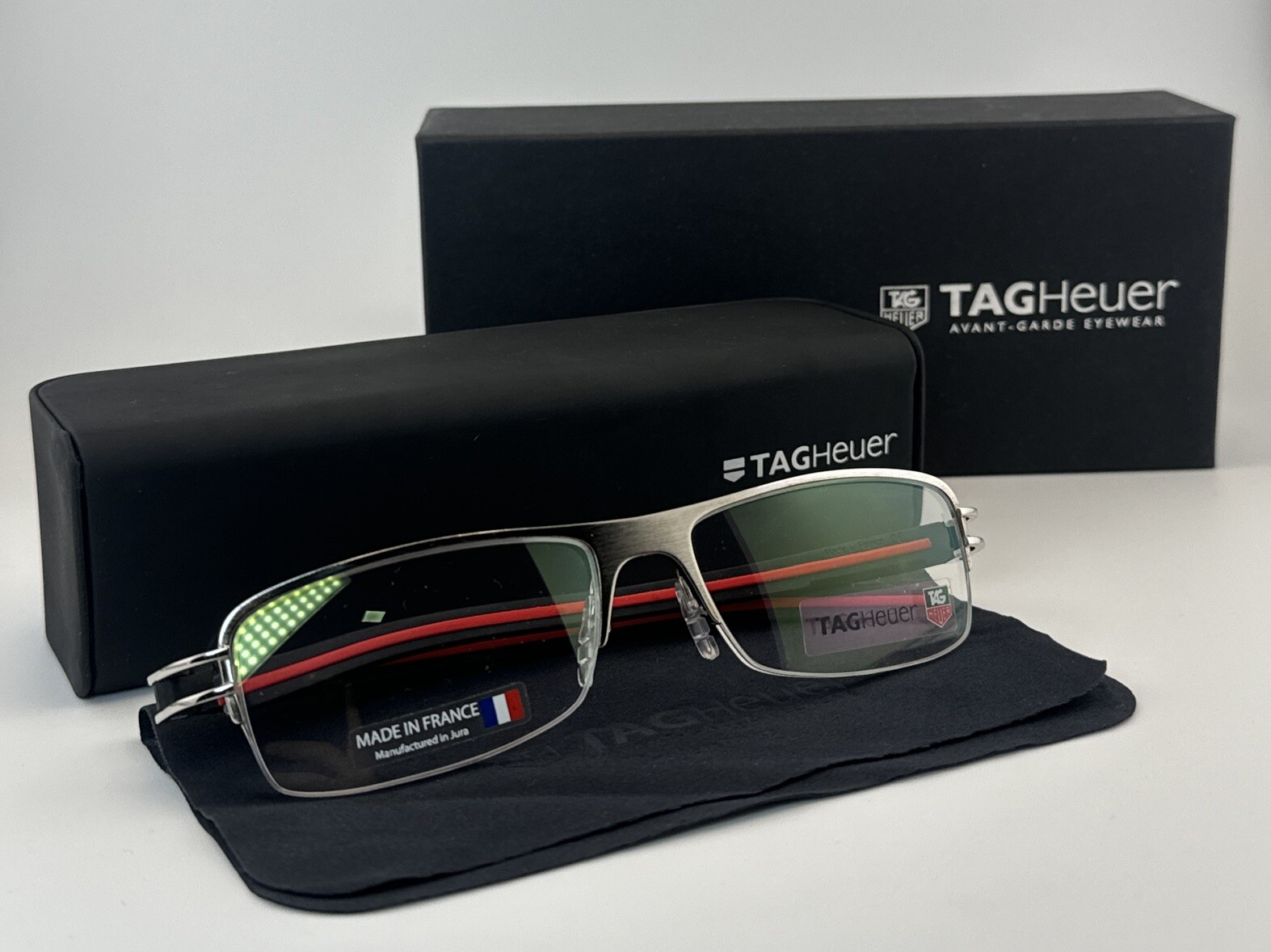 Authentic Tag Heuer Eyewear TH 7624 Frame France Half… - Gem