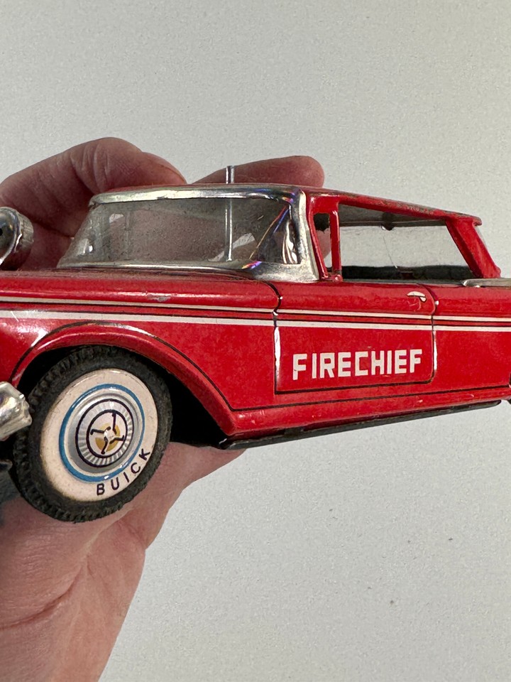 vtg Bandai Yonezawa Japan Friction Fire Chief toy car NICE firechief | eBay
