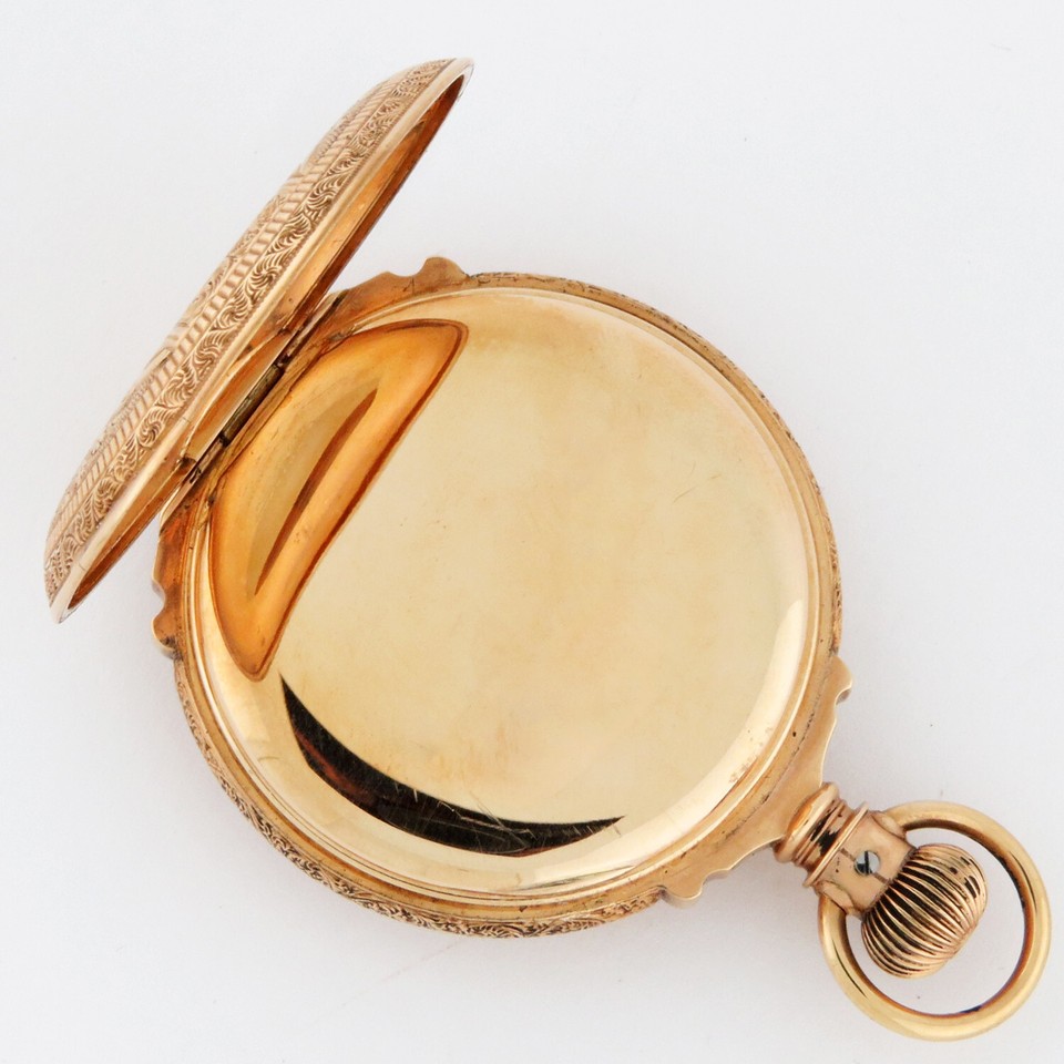 Elgin 14K Solid Gold Box Hinge Hunter Case HC Pocket Watch 6S 39.5mm 59 ...