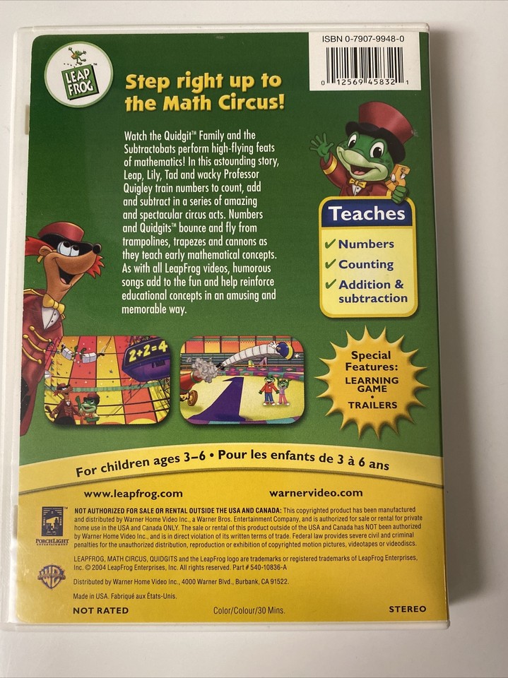 Leap Frog - Math Circus (DVD, 2004) 12569458321| eBay