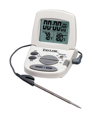 Taylor Precision Products Digital Cooking Thermometer/Timer, Silver ...